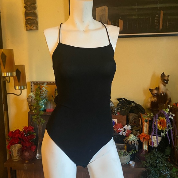 SHEIN | Tops | Ladies Black String Sexy Body Suit Cocktail Club Y2k ...